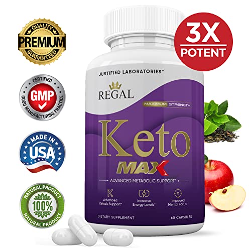 (3 Pack) Regal Keto Max Keto Pills 1200MG Includes Includes Apple Cider Vinegar goBHB Exogenous Ketones Advanced Ketosis Support for Men Women 180 Capsules