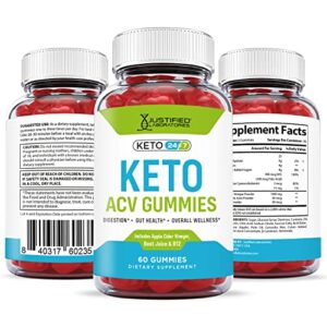 Justified Laboratories (10 Pack) Keto 24/7 Gummies 1000MG ACV with Pomegranate Juice Beet Root B12 600 Gummys