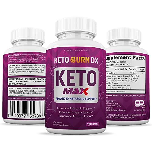 (5 Pack) Keto Burn DX Max Pills 1200MG Includes Includes Apple Cider Vinegar goBHB Exogenous Ketones Advanced Ketosis Support for Men Women 300 Capsules