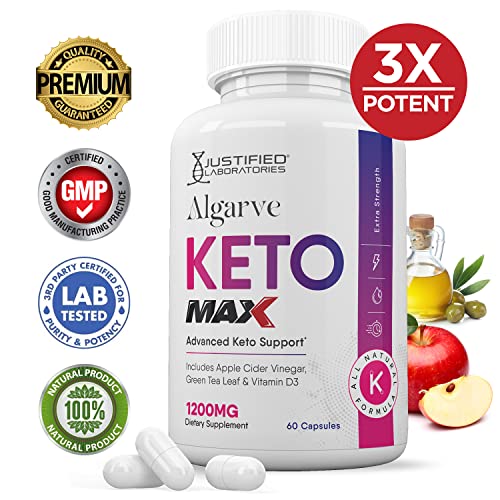 Justified Laboratories (5 Pack) Algarve Keto ACV Max Pills 1675 MG Formulated with Apple Cider Vinegar Keto Support Blend 300 Capsules