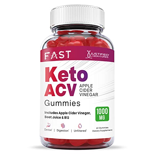 Justified Laboratories (10 Pack) Fast Keto ACV Gummies 1000MG with Pomegranate Juice Beet Root B12 60 Gummys