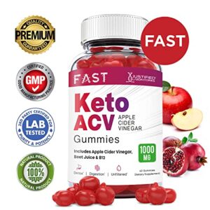 Justified Laboratories (10 Pack) Fast Keto ACV Gummies 1000MG with Pomegranate Juice Beet Root B12 60 Gummys