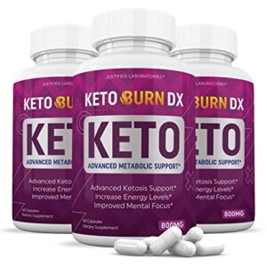 (3 Pack) Keto Burn DX Pills 800MG Includes Apple Cider Vinegar goBHB Exogenous Ketones Advanced Ketosis Support for Men Women 180 Capsules