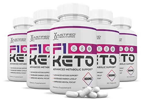 (5 Pack) F1 Keto Now 800MG Includes goBHB Exogenous Ketones Advanced Ketosis Support for Men Women 300 Capsules