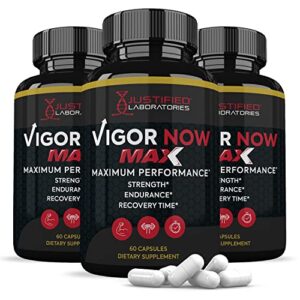 (3 pack) vigor now max 1600mg all natural advanced men’s health formula 180 capsules