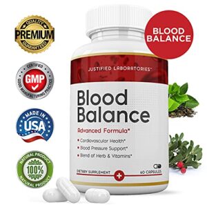 (2 Pack) Blood Balance Advanced Formula 620MG All Natural Fomrula Supplement Pills 120 Capsules