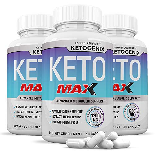 Ketogenix Max 1200mg Keto Pills Ketogenic Supplement Includes goBHB Exogenous Ketones Apple Cider Vinegar Macadamia Nut Oil and Green Tea Advanced Ketosis Support for Men Women 180 Capsules 3 Bottles