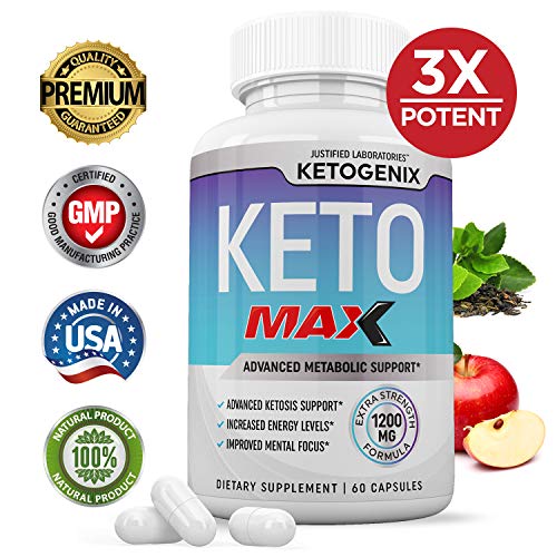 Ketogenix Max 1200mg Keto Pills Ketogenic Supplement Includes goBHB Exogenous Ketones Apple Cider Vinegar Macadamia Nut Oil and Green Tea Advanced Ketosis Support for Men Women 180 Capsules 3 Bottles