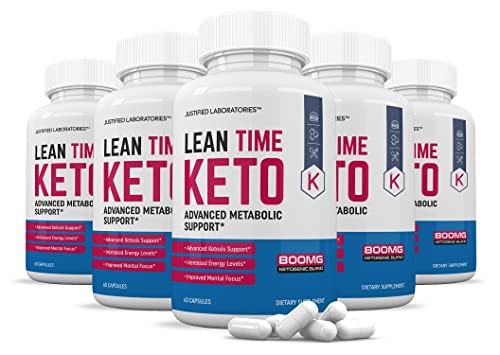 (5 Pack) Lean Time Keto Pills Includes Apple Cider Vinegar goBHB Exogenous Ketones Advanced Ketogenic Supplement Ketosis Support for Men Women 300 Capsules