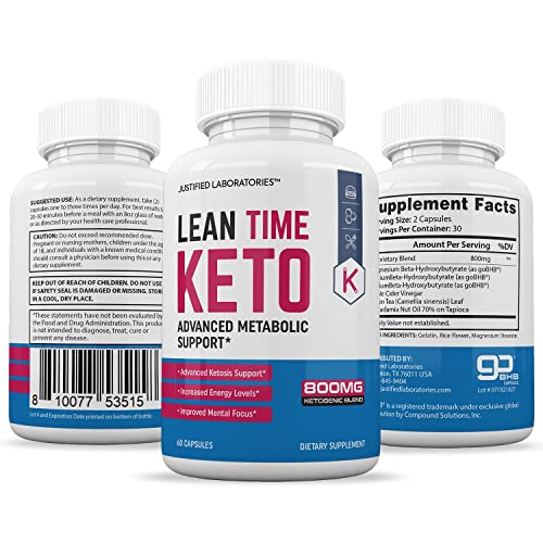 (5 Pack) Lean Time Keto Pills Includes Apple Cider Vinegar goBHB Exogenous Ketones Advanced Ketogenic Supplement Ketosis Support for Men Women 300 Capsules