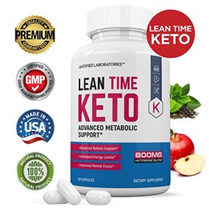 (5 Pack) Lean Time Keto Pills Includes Apple Cider Vinegar goBHB Exogenous Ketones Advanced Ketogenic Supplement Ketosis Support for Men Women 300 Capsules