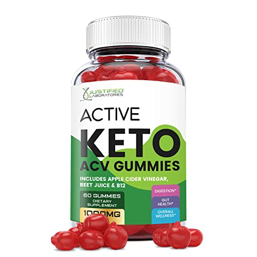 Justified Laboratories Active Keto ACV Gummies 1000MG with Pomegranate Juice Beet Root B12 60 Gummys