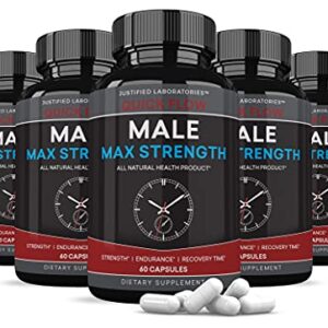 (5 Pack) Quick Flow Male Max Strength 742MG All Natural Advanced Men's Heath Formula 300 Capsules