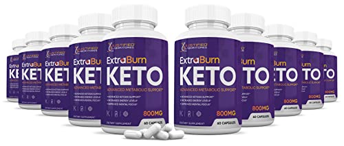 (10 Pack) Extra Burn Keto Pills 800MG Includes Patented goBHB® Exogenous Ketones Advanced Ketosis Support for Men Women 600 Capsules