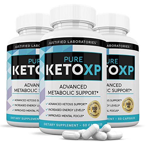 Pure Keto Xp Pills Advanced BHB Ketogenic Supplement Exogenous Ketones Ketosis for Men Women 60 Capsules 3 Bottles