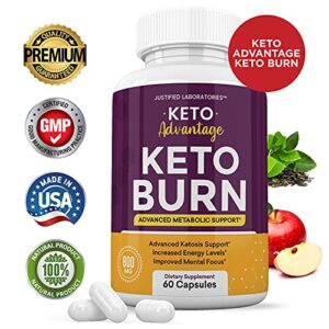 (5 Pack) Keto Advantage Keto Burn Pills Includes Apple Cider Vinegar goBHB Exogenous Ketones Advanced Ketogenic Supplement Ketosis Support for Men Women 300 Capsules