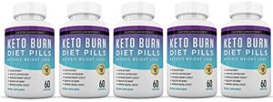 (5 pack) keto diet burn diet pills advanced ketogenic support exogenous ketones ketosis for men women 300 capsules