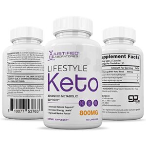 Lifestyle Keto Pills 800MG Includes Patented goBHB® Exogenous Ketones Advanced Ketosis Support for Men Women 60 Capsules