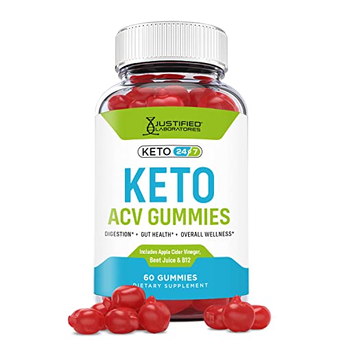 Keto 24/7 ACV Gummies 1000MG with Pomegranate Juice Beet Root B12 60 Gummys