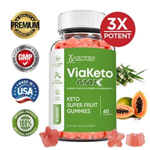 Viaketo Max Keto Gummies Via Keto Collagen Booster Contains Organic Silica Bamboo Acai Berry with Pomegranate Juice 60 Gummys