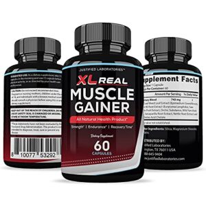 (3 Pack) XL Real Muscle Gainer All Natural Advanced Men's Heath Formula 60 Capsules