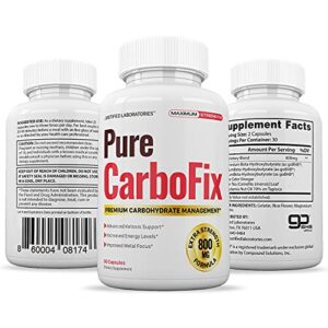 Pure Carbo Fix Carbohydrate Management Formula Carbofix Support for Men Women 60 Capsules