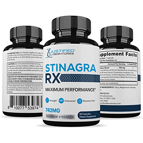 (2 Pack) Stinagra RX 742mg All Natural Advanced Men's Health Formula 120 Capsules