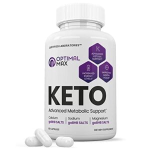 optimal max keto pills includes apple cider vinegar patented gobhb® exogenous ketones advanced ketogenic supplement ketosis support for men women 60 capsules