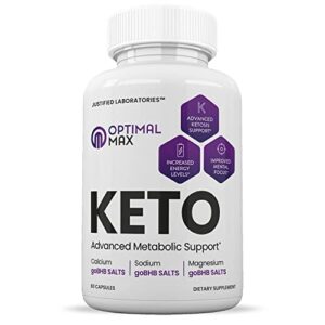 Optimal Max Keto Pills Includes Apple Cider Vinegar Patented goBHB® Exogenous Ketones Advanced Ketogenic Supplement Ketosis Support for Men Women 60 Capsules