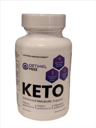 Optimal Max Keto Pills Includes Apple Cider Vinegar Patented goBHB® Exogenous Ketones Advanced Ketogenic Supplement Ketosis Support for Men Women 60 Capsules