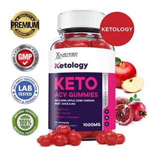 Justified Laboratories Ketology Keto ACV Gummies 1000MG with Pomegranate Juice Beet Root B12 60 Gummys