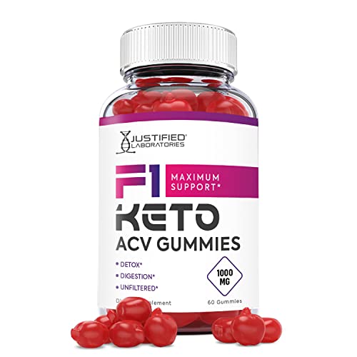 Justified Laboratories F1 Keto ACV Gummies 1000MG with Pomegranate Juice Beet Root B12 60 Ketos Gummys