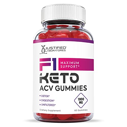 Justified Laboratories F1 Keto ACV Gummies 1000MG with Pomegranate Juice Beet Root B12 60 Ketos Gummys