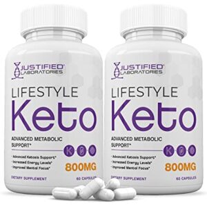 (2 Pack) Lifestyle Keto Pills 800MG Includes Patented goBHB® Exogenous Ketones Advanced Ketosis Support for Men Women 120 Capsules