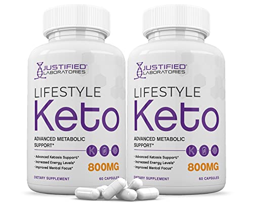 (2 Pack) Lifestyle Keto Pills 800MG Includes Patented goBHB® Exogenous Ketones Advanced Ketosis Support for Men Women 120 Capsules