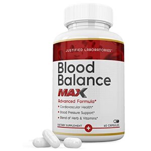 justified laboratories blood balance max 1295mg formula all natural supplement pills 60 capsules