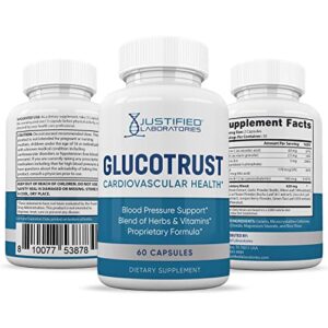 Glucotrust Advanced Formula 620MG Formula All Natural Cardiovascular Support Supplement Pills 60 Capsules