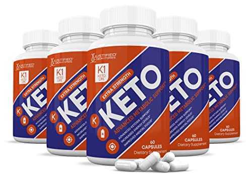 (5 Pack) K1 Keto Life Pills 800MG Includes Patented goBHB® Exogenous Ketones Advanced Ketosis Support for Men Women 300 Capsules