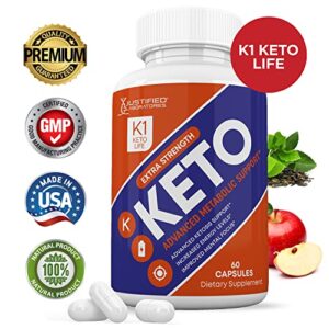 (5 Pack) K1 Keto Life Pills 800MG Includes Patented goBHB® Exogenous Ketones Advanced Ketosis Support for Men Women 300 Capsules