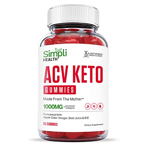 (3 Pack) Simpli Health ACV Keto Gummies 1000MG with Pomegranate Juice Beet Root B12 180 Gummys