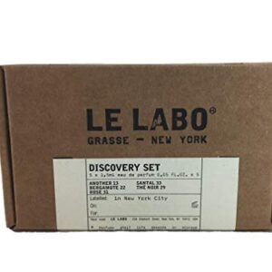 Le Labo Discovery Set - An0ther 13, Bergamote 22, Rose 31, Santal 33 and The Noir 29 - .05 ounce Unisex Spray Samples