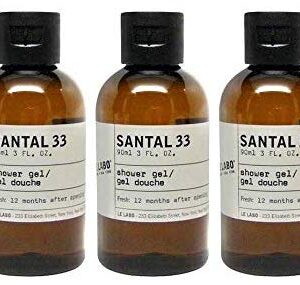 Le Labo Santal 33 Shower Gel, 9 Fluid Ounces - Set of 3, 3 Ounce Bottles