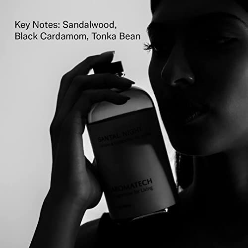 Aromatech Santal Night - Luxurious Aroma Oil Blend of Sandalwood, Tonka Bean, and Black Cardamom for Intimate and Romantic Moments with Scent Diffusers - 120 Milliliter