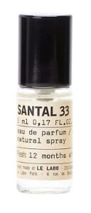 1x le labo santal 33 edp 5 ml 0.16 oz glass mini travel size refillable