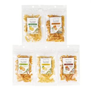 Dry Candied Japanese Citrus Peels - Variety Pack (Yuzu, Amanatsu, Iyokan, Kawachi Bankan & Blood Orange), 5.11 oz