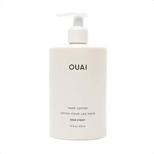 ouai hand lotion. the perfect lightweight formula to hydrate your driest spots. made with avocado, jojoba and rose hip oils to lock in moisture (16 fl oz)