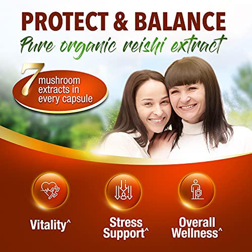 LABO Nutrition Bioactive Organic Lingzhi / Reishi Ultra for Immune Support, Vitality, USDA Organic, 7 Medicinal Mushroom Supplement, Cordyceps, Maitake, Turkey Tail, Agaricus blazei Murill, Shiitake