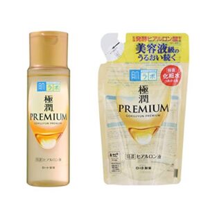 gokujun premium hyaluronic toner 170ml + refill pack 170ml set by hadalabo