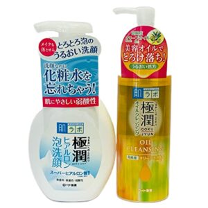 rohto hadalabo gokujyun cleansing oil and gokujun bubble cleanser set