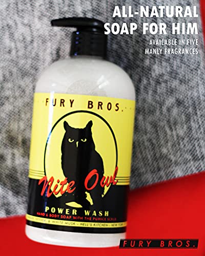 Fury Bros. Supra 56 Premium Hand & Body Power Wash From Cedar, Sandalwood, Patchouli | All Natural, Vegan Friendly With Pumice Scrub | Made In The USA | 16 oz